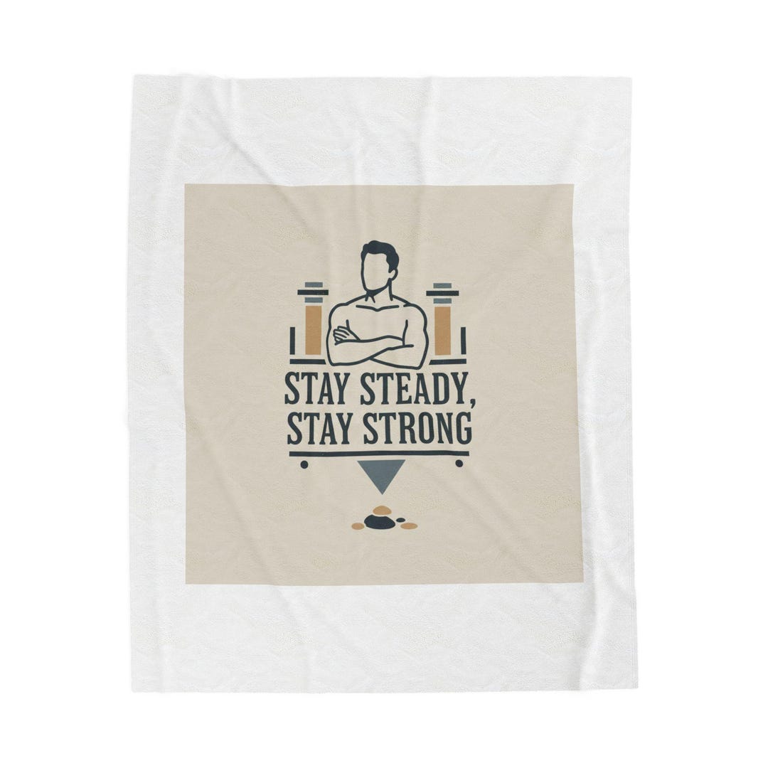 Stay Steady Stay Strong Velveteen Plush Blanket | Minimal Stoic Mantra ...