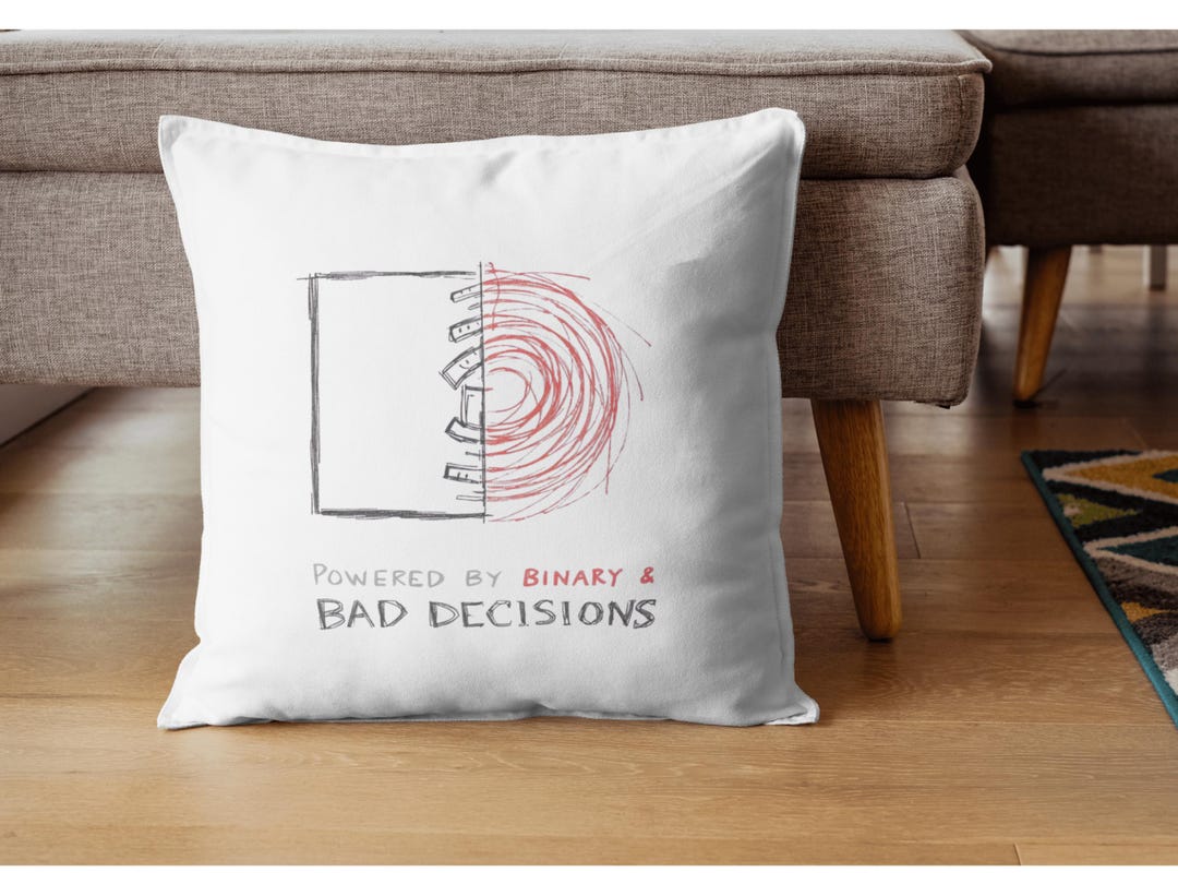 Binary Bad Decisions Sketch Art Print | Minimalist Tech Wall Art ...