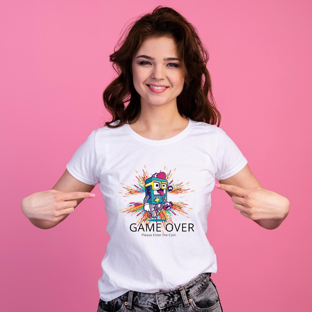 Cartoon Game Over Character | Retro Arcade Video Game Digital Design - Etsy