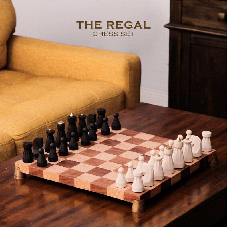 Regal Luxury Chess Set – Walnut & Beechwood Chess Board With Extra ...