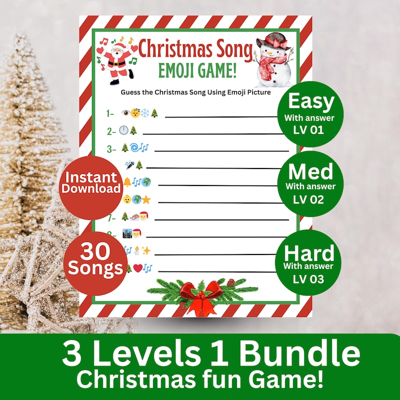 Christmas Song Emoji Game - Etsy