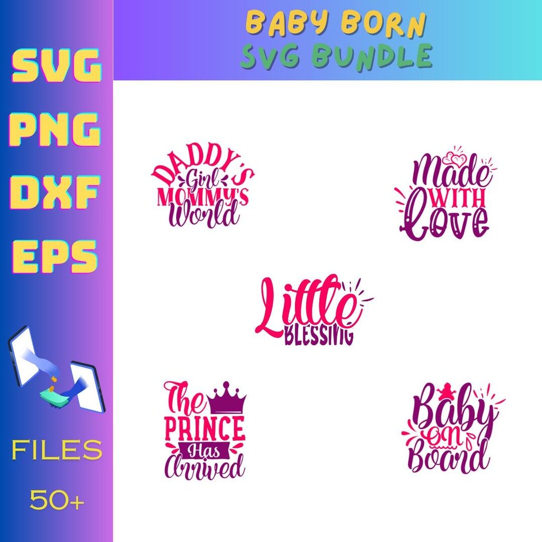 Baby Born SVG Bundle | Newborn Baby SVG | Hospital Outfit SVG | Birth ...
