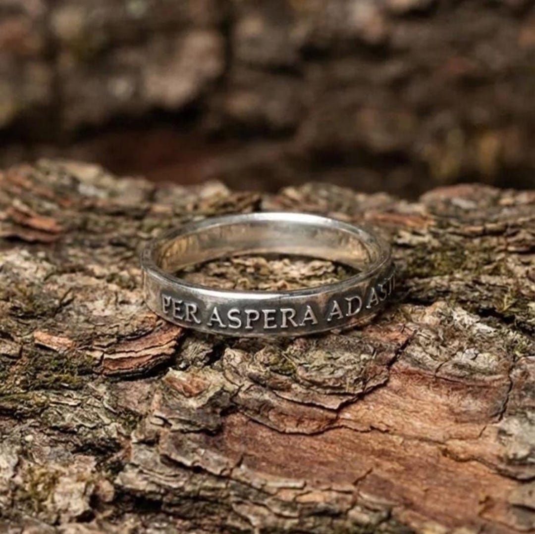 Womens per Aspera Ad Astra Ring - Through Hardships to the Stars ...
