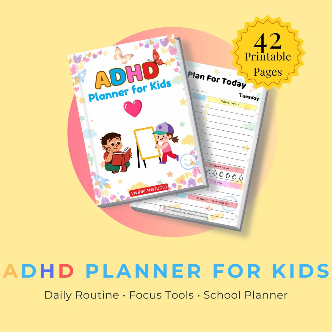 ADHD Kids Planner Printable, ADHD Routine Chart for Kids, Behavior ...