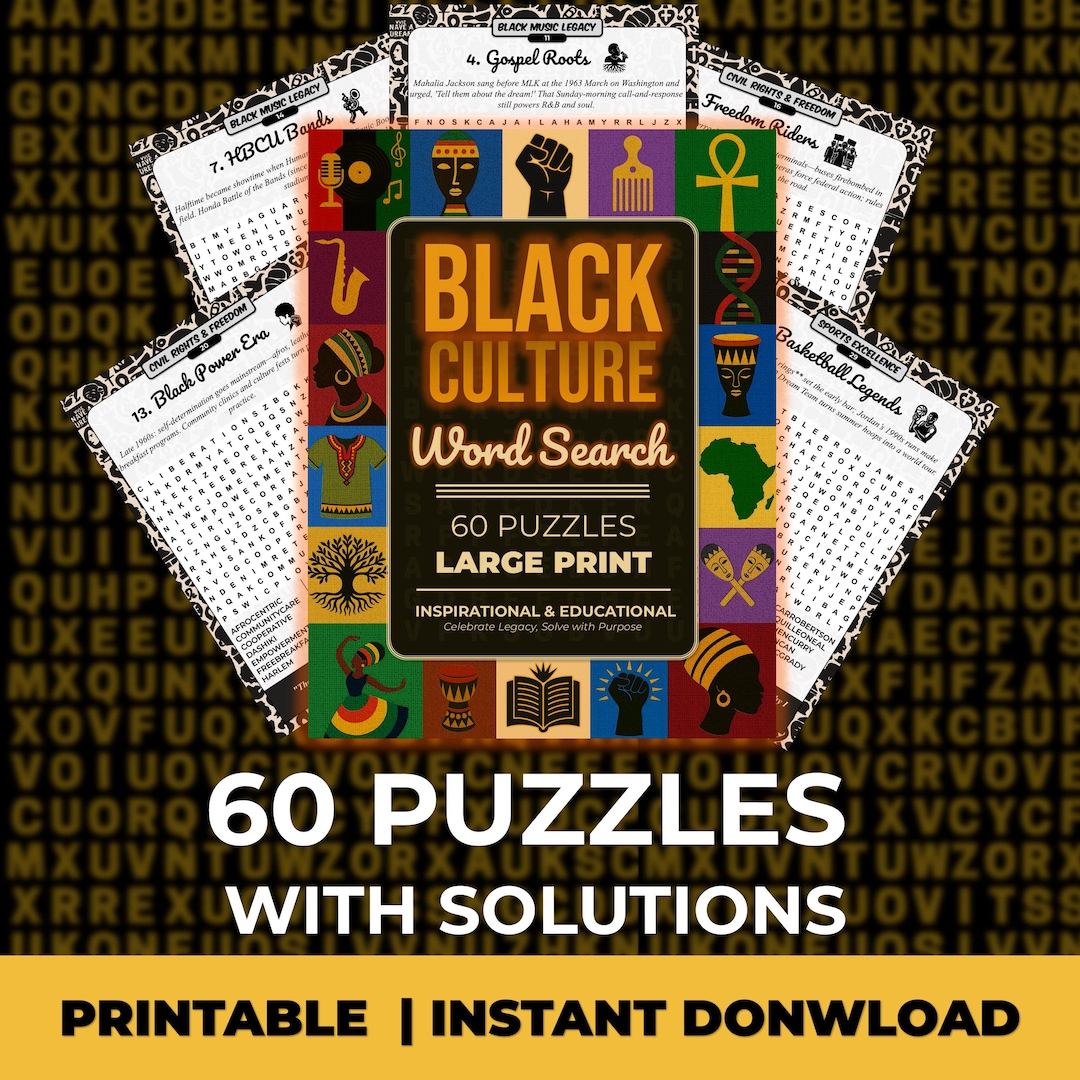 Black History Word Search: 60 Inspirational & Educational Puzzles ...