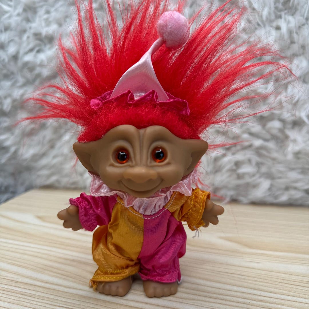 Troll Doll Clown Red Hair Toy Figurine 1990's Vintage - Etsy