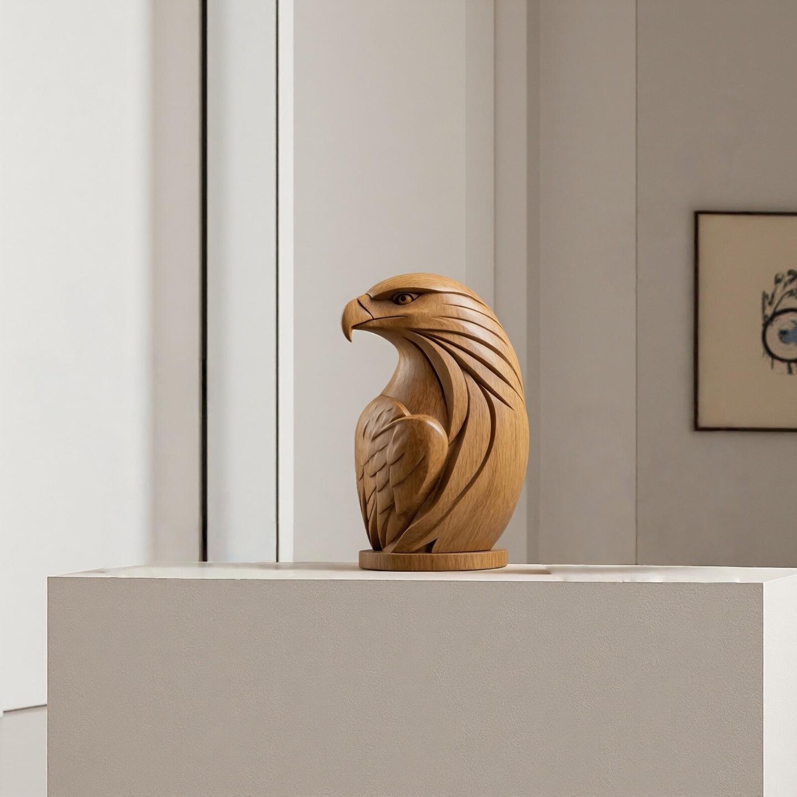 Hand-carved Eagle Bust - Intricate Wood Sculpture, Majestic Bird Art ...