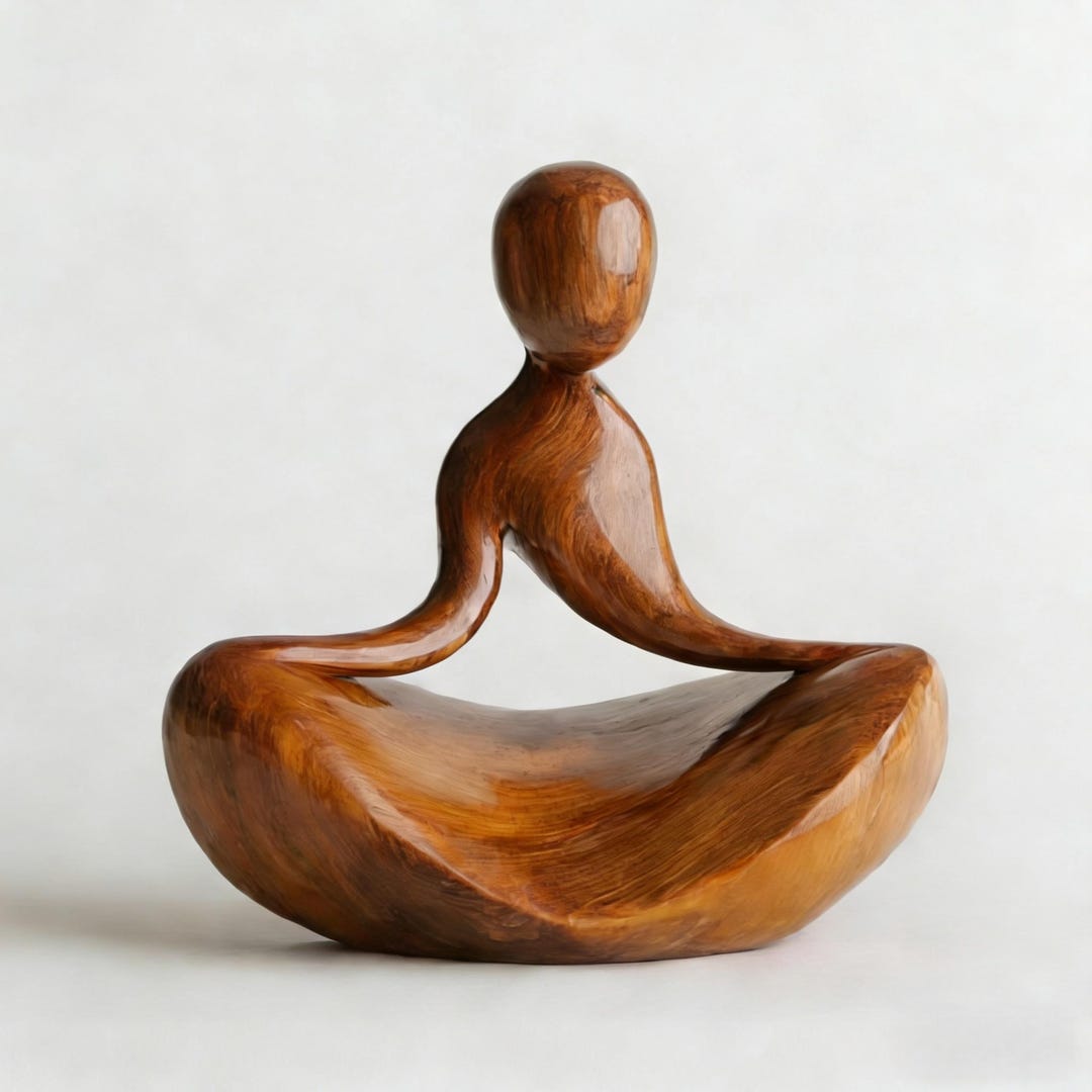 Handcrafted Wooden Meditation Sculpture – Abstract Human Form,serenity ...