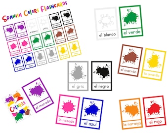 Spanish Printable Color Flashcards, Colors Flashcards, Preschool ...