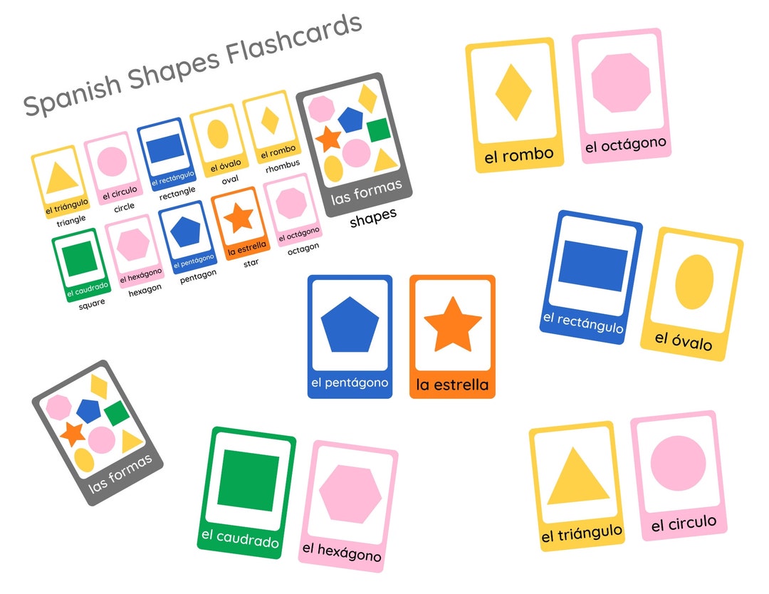 Spanish Shapes Flashcards - Etsy