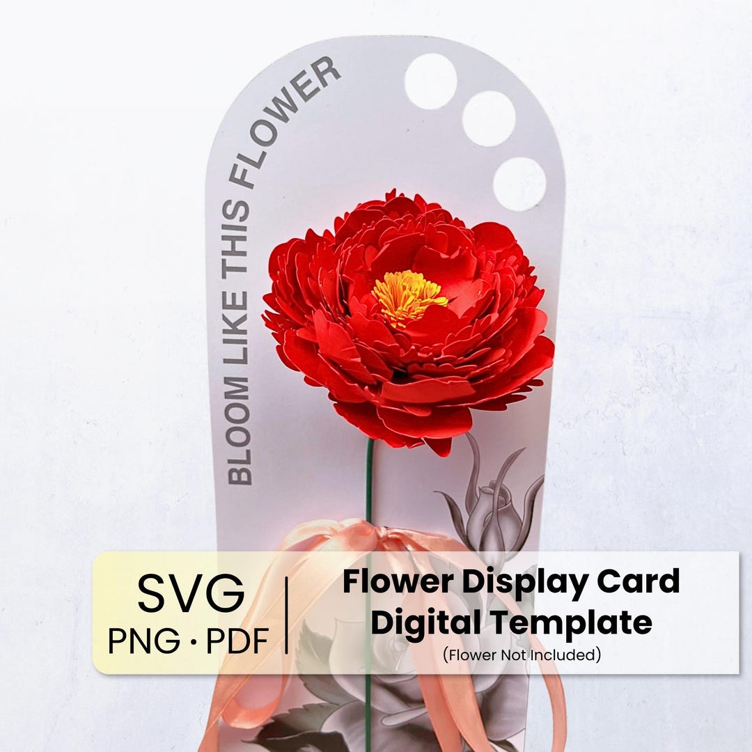 Plantilla digital en formato SVG, PNG y PDF para exhibir flores ...