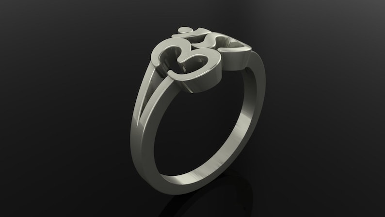 925 Silver Om Symbol Ring, Spiritual Yoga Meditation Inspired Band ...