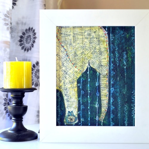 Elephant in the Secret Forest India Inspired Exotic Art - Etsy