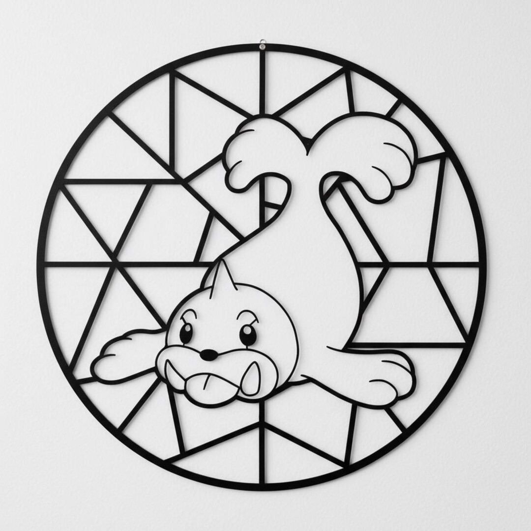 Seel, Pokemon, Stained Glass Style, Svg,dxf,png, Design for CNC, Laser ...