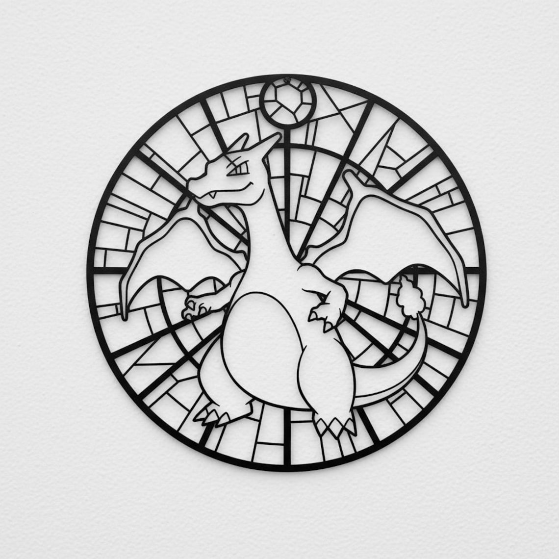 Charizard, Pokemon, Stained Glass Style, Svg,dxf,png, Design for CNC ...