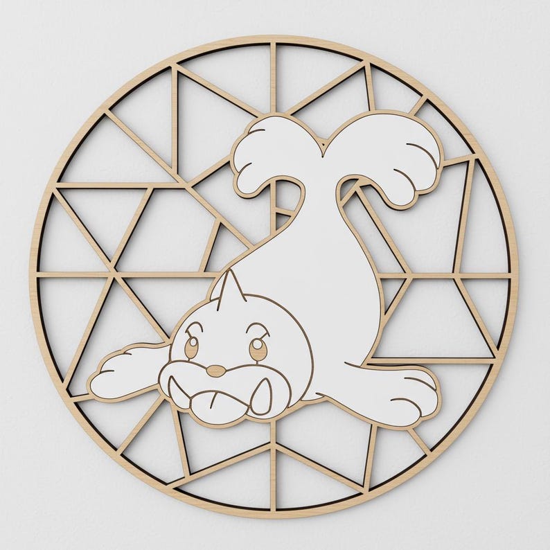 Seel, Pokemon, Stained Glass Style, Svg,dxf,png, Design for CNC, Laser ...