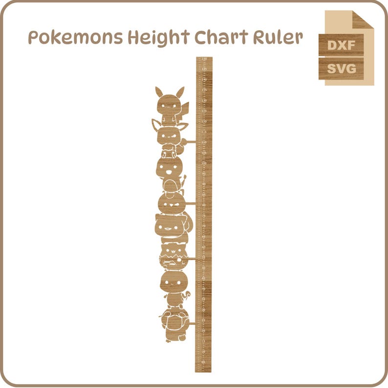 Pokemons Height Chart Ruler – Growth Chart Ruler – Svg Dxf – Design for ...