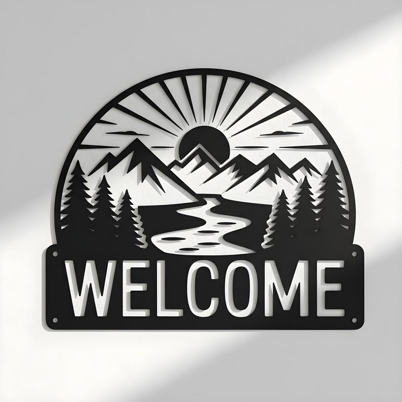 Welcome Sign , Nature View 5 , Svg , Dxf , Png , Design for CNC, Laser ...