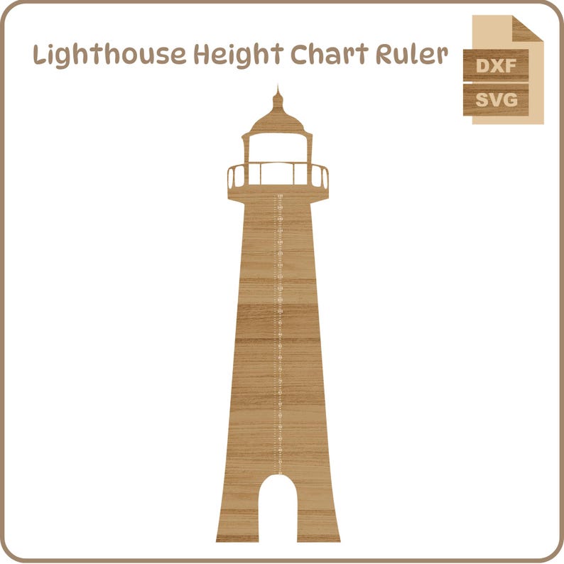 Lighthouse Height Chart Ruler – Growth Chart Ruler – Svg Dxf – Design ...