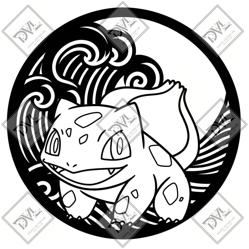 Pokemon Bundle, Japanese Wave Style, Svg,dxf,png, Design for CNC, Laser ...