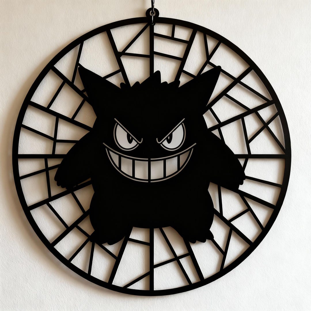 Gengar, Pokemon, Stained Glass Style, Svg,dxf,png, Design for CNC ...
