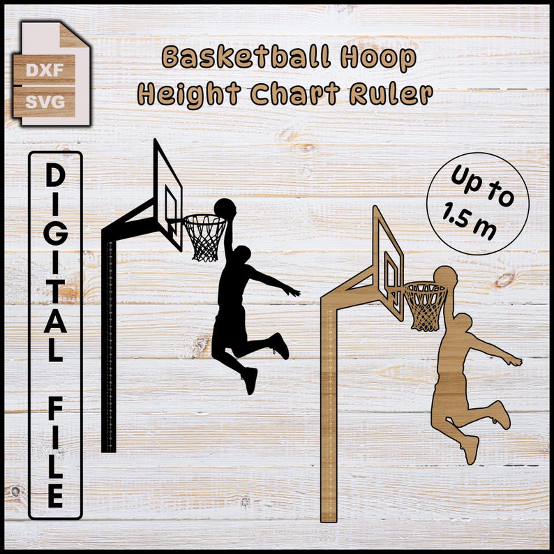 Basketball Hoop Height Chart Ruler – Svg – Dxf – Design for CNC, Laser ...