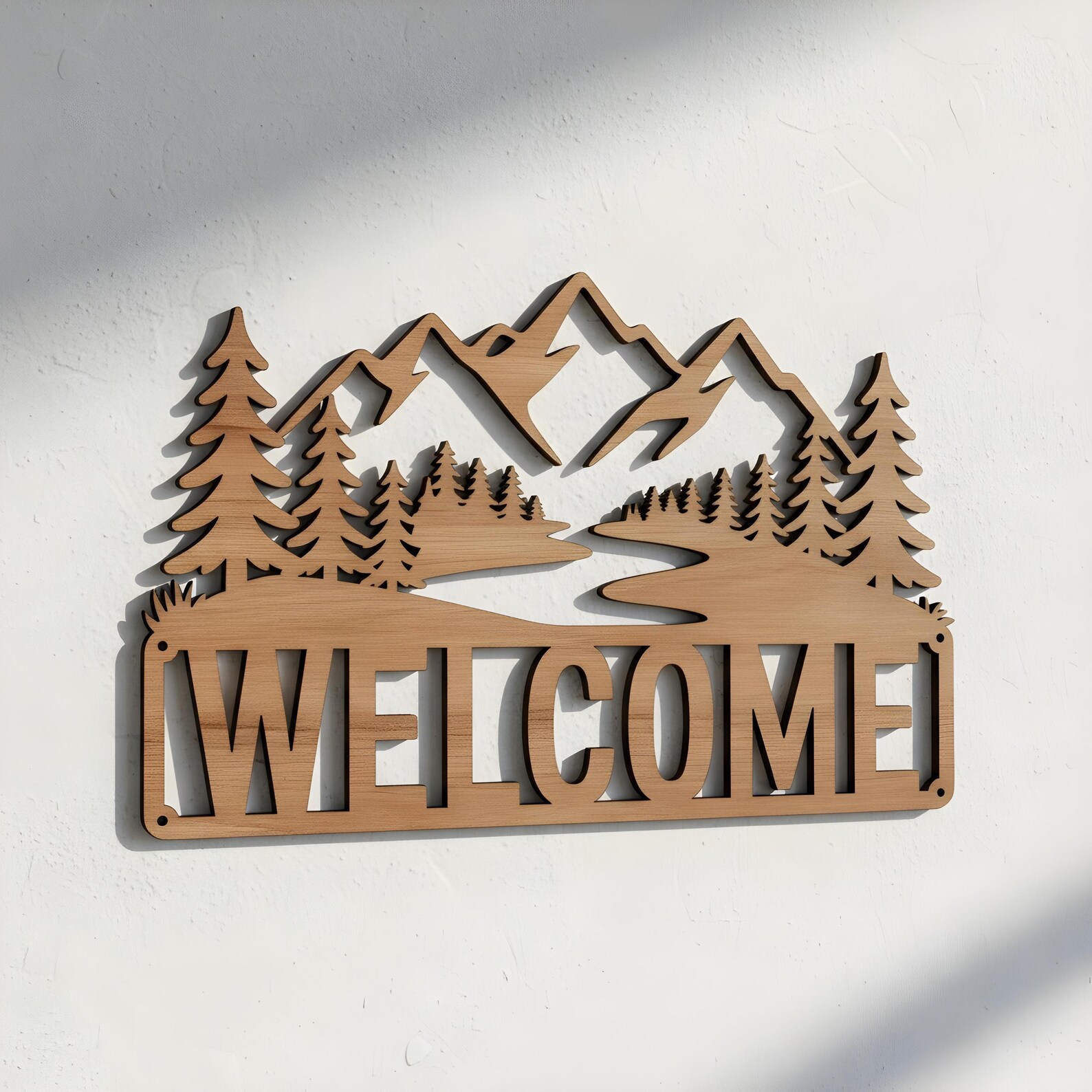 Mountain Welcome Sign SVG DXF PNG - Laser Cut Files - Etsy