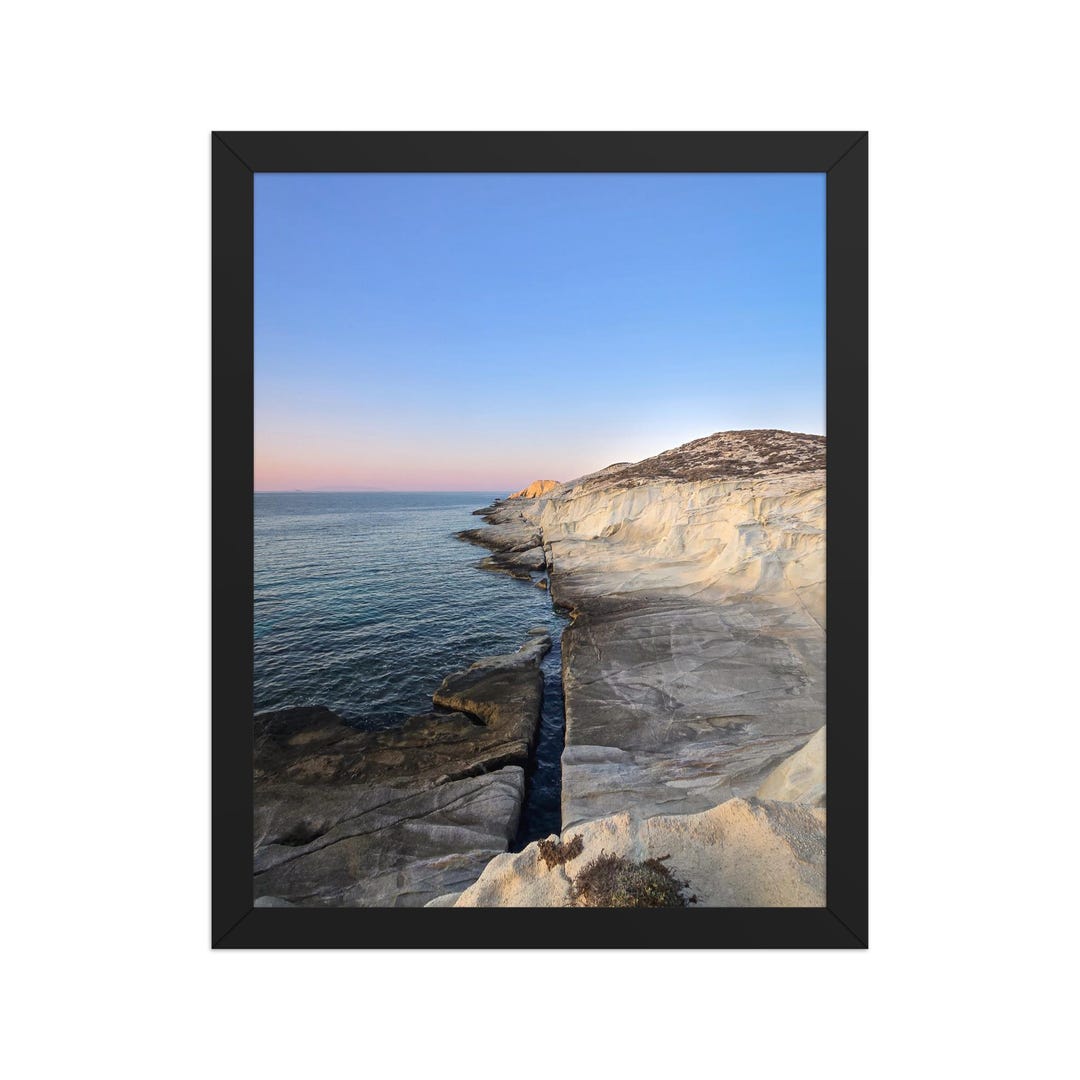 Greece Photography: the Rock Divide (framed Ready to Hang) - Etsy