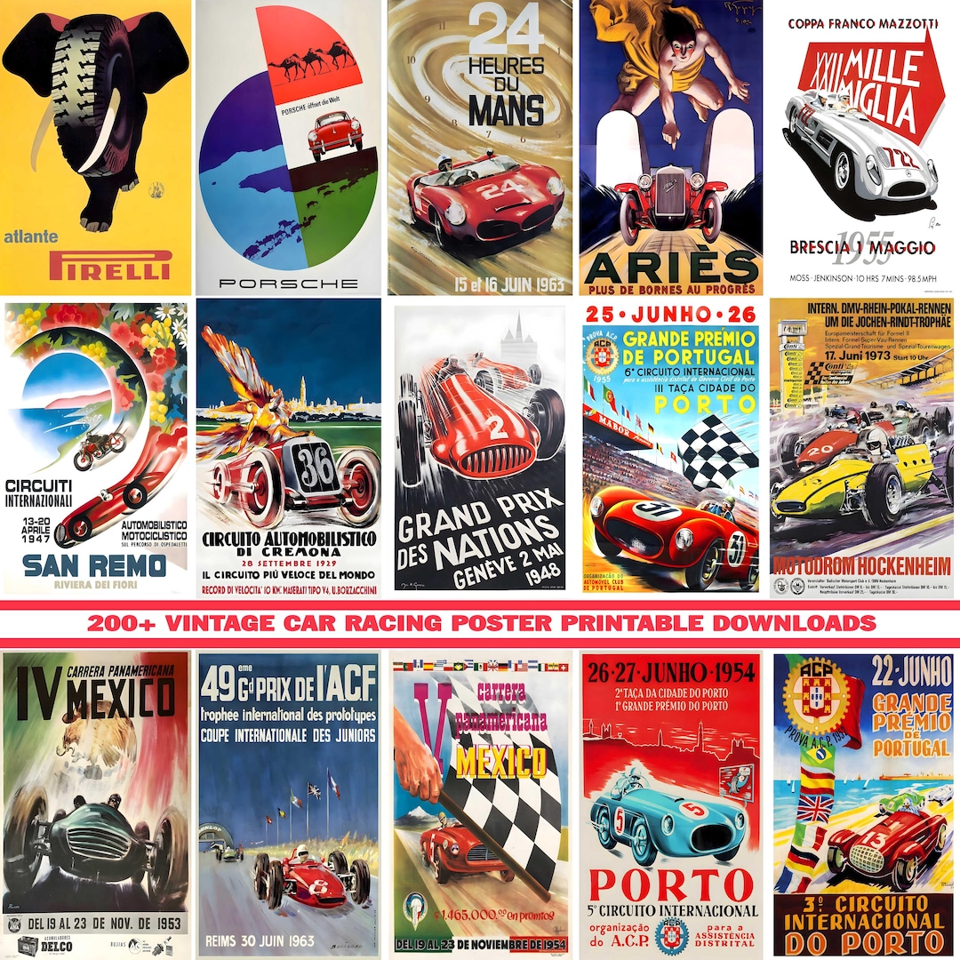 Over 200 Vintage Car Advertising Posters From Around the World. High ...