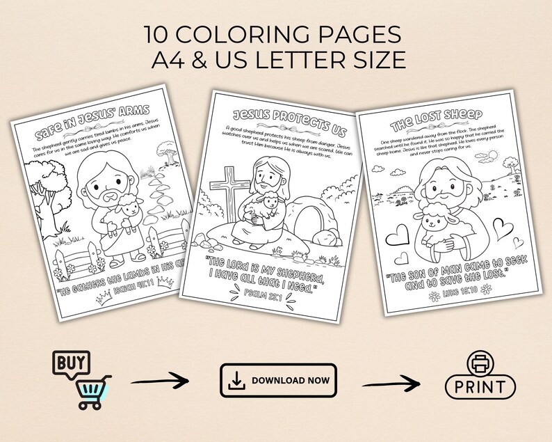 Jesus the Good Shepherd Coloring Pages for Kids Printable | Christian ...