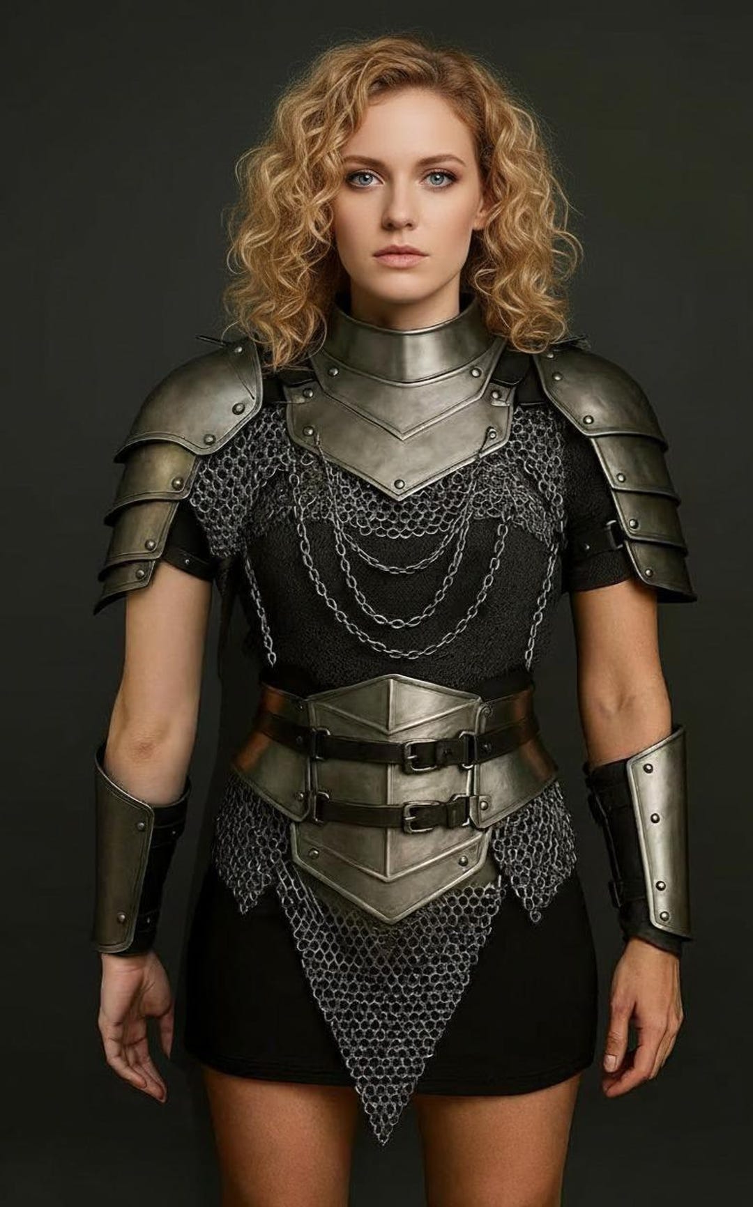 Female Knight Armor Costume: Steel Plate & Chainmail - LARP Cosplay - Etsy