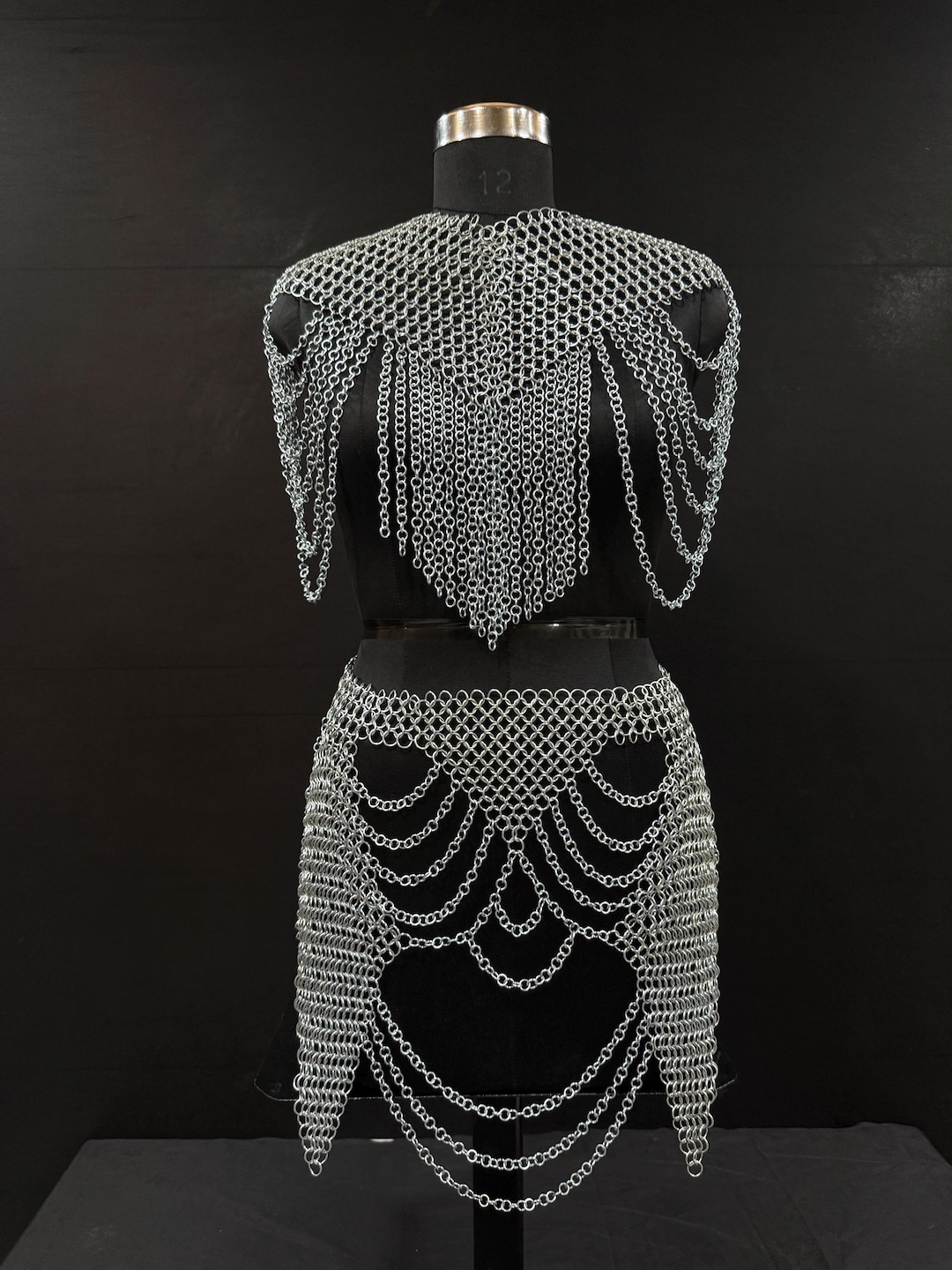 Women’s Medieval Chainmail Top & Skirt Set – Fantasy Armor Jewelry for ...