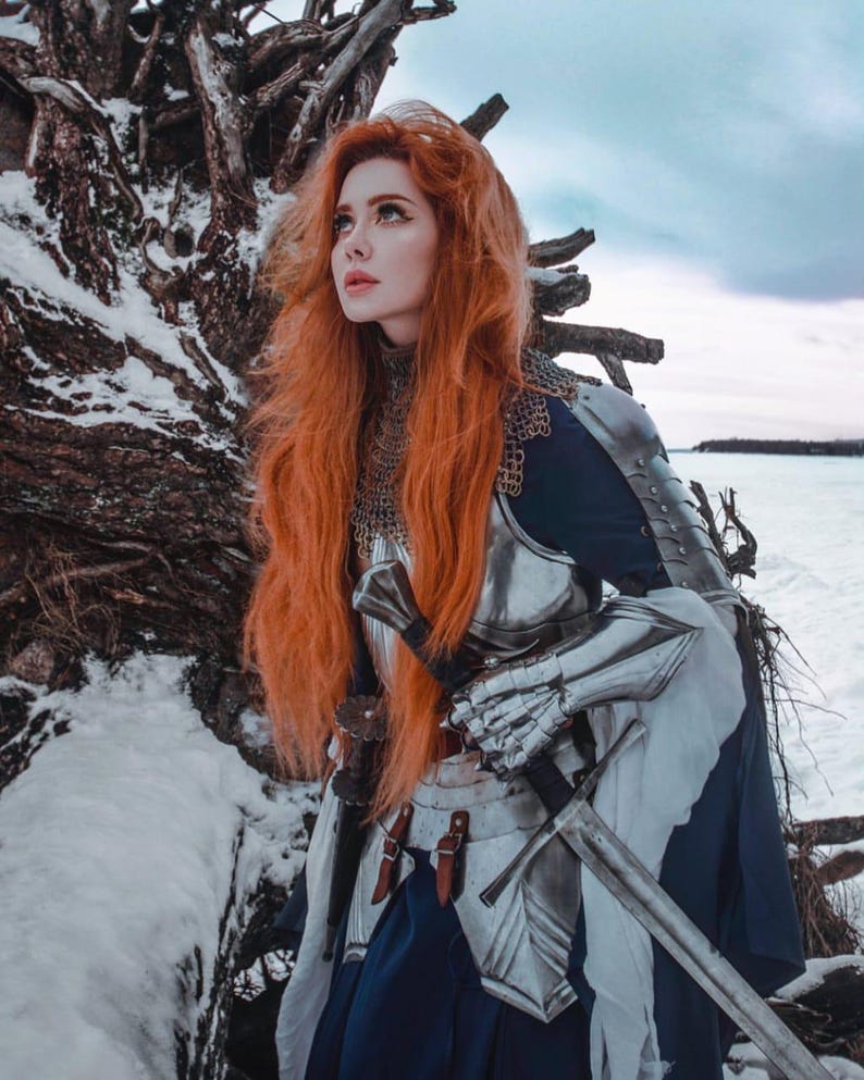 Iron Armor Lady Warrior Costume: Renaissance LARP Cosplay Outfit - Etsy