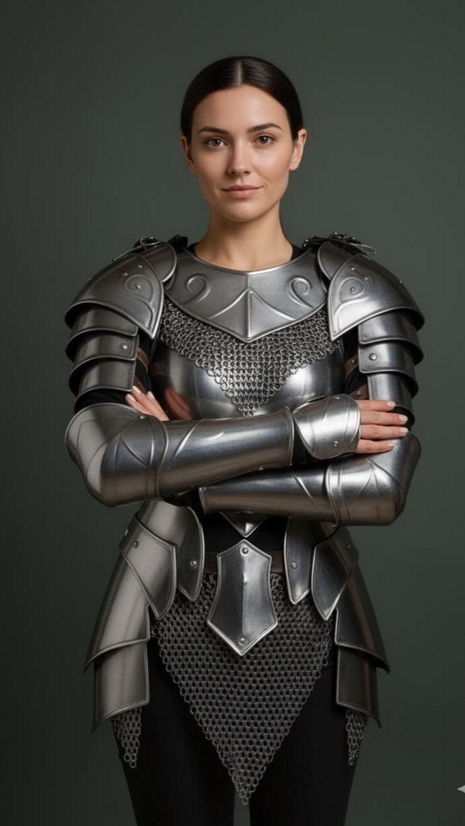 Female Silver Knight Armor: Medieval Warrior Princess Cosplay Costume ...