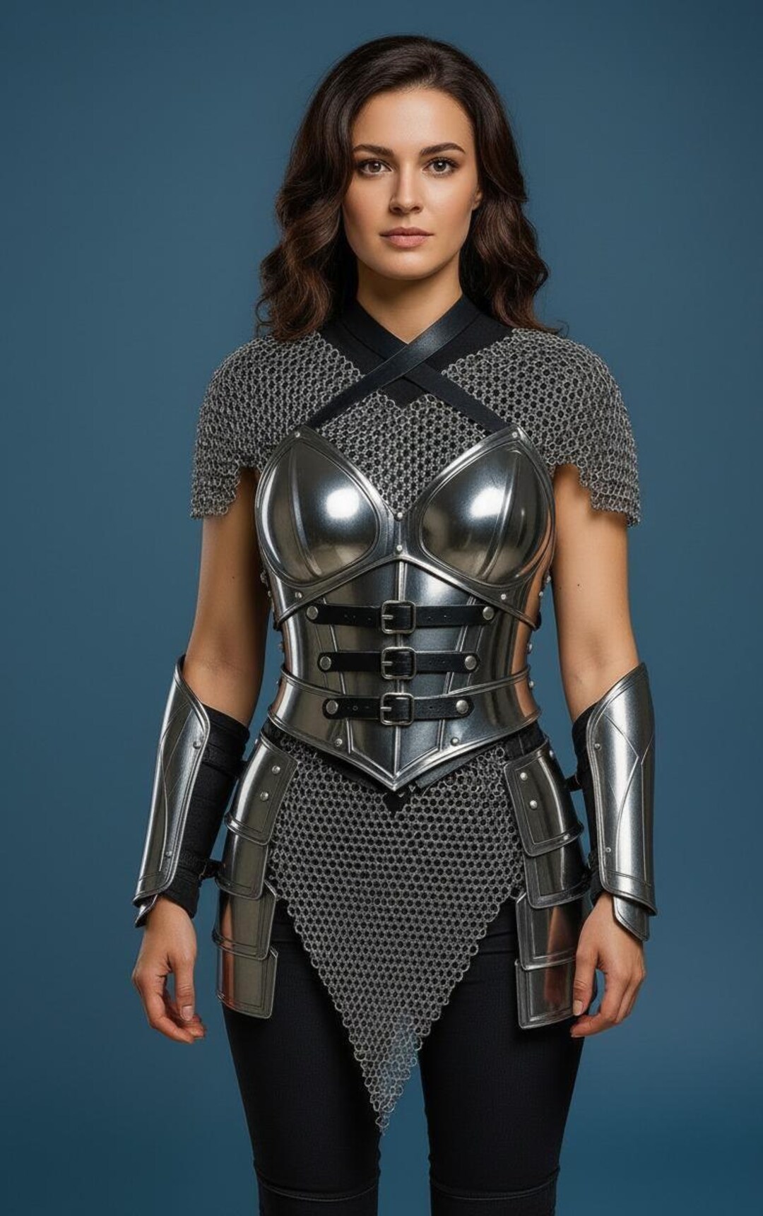Womens Medieval Knight Armor Set: Steel, Chainmail Cosplay Costume - Etsy