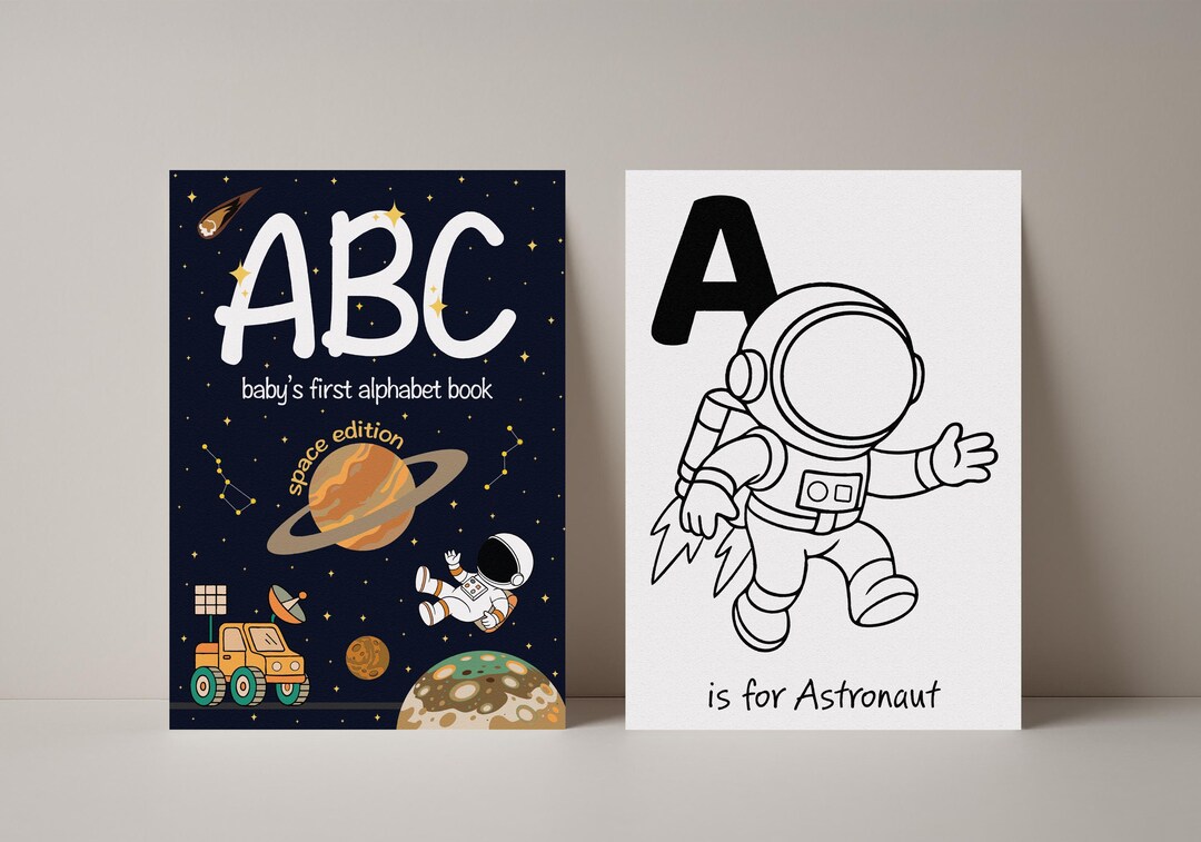 Space ABC Coloring Book: Alphabet A-Z Learning Activity for Kids ...