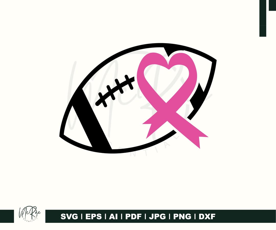 Football and Pink Ribbon Design - Breast Cancer Awareness Football ...