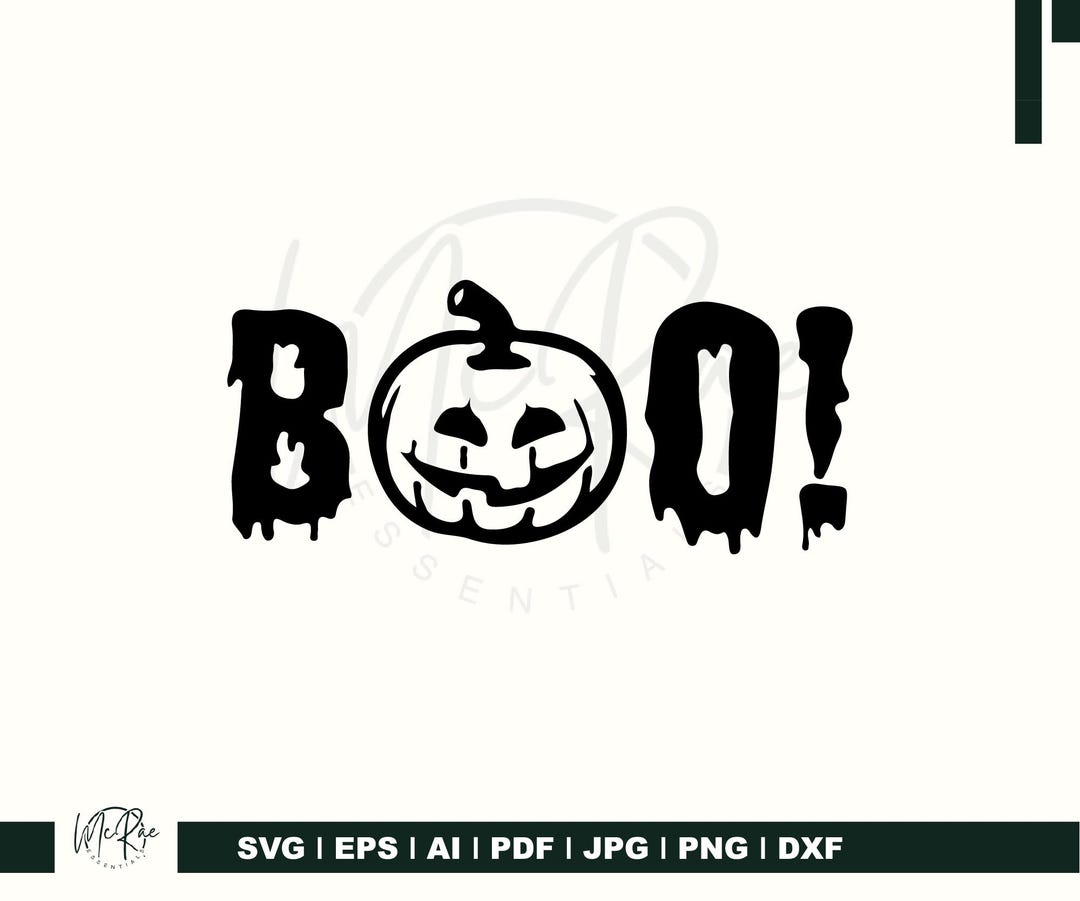 BOO Pumpkin SVG PNG | Halloween Dripping Font Cut File | Scary Cute ...