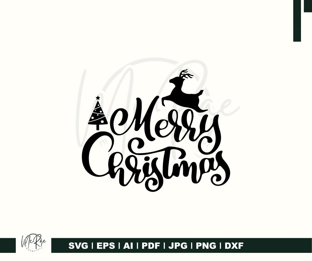 Merry Christmas Svg | Reindeer Christmas Tree SVG Cut File | Holiday ...
