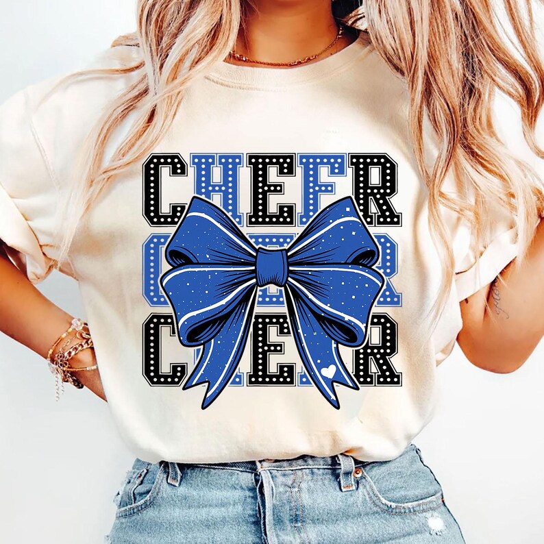 Blue Coquette Football PNG Bundle | Cheer Spirit Bow Sublimation ...