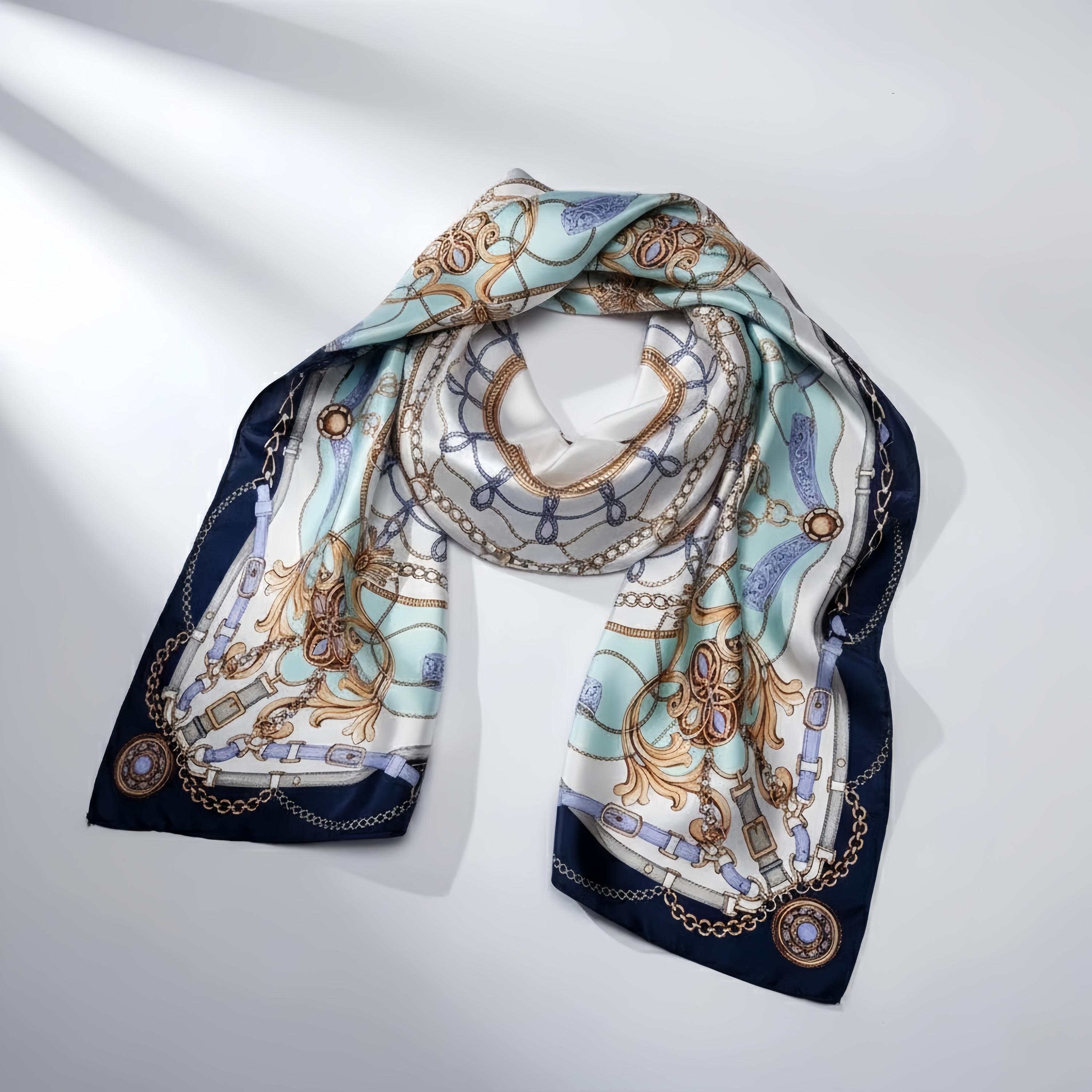 Mulberry Silk Scarf, Nautical Sailor Print, Navy White Neckerchief - Etsy