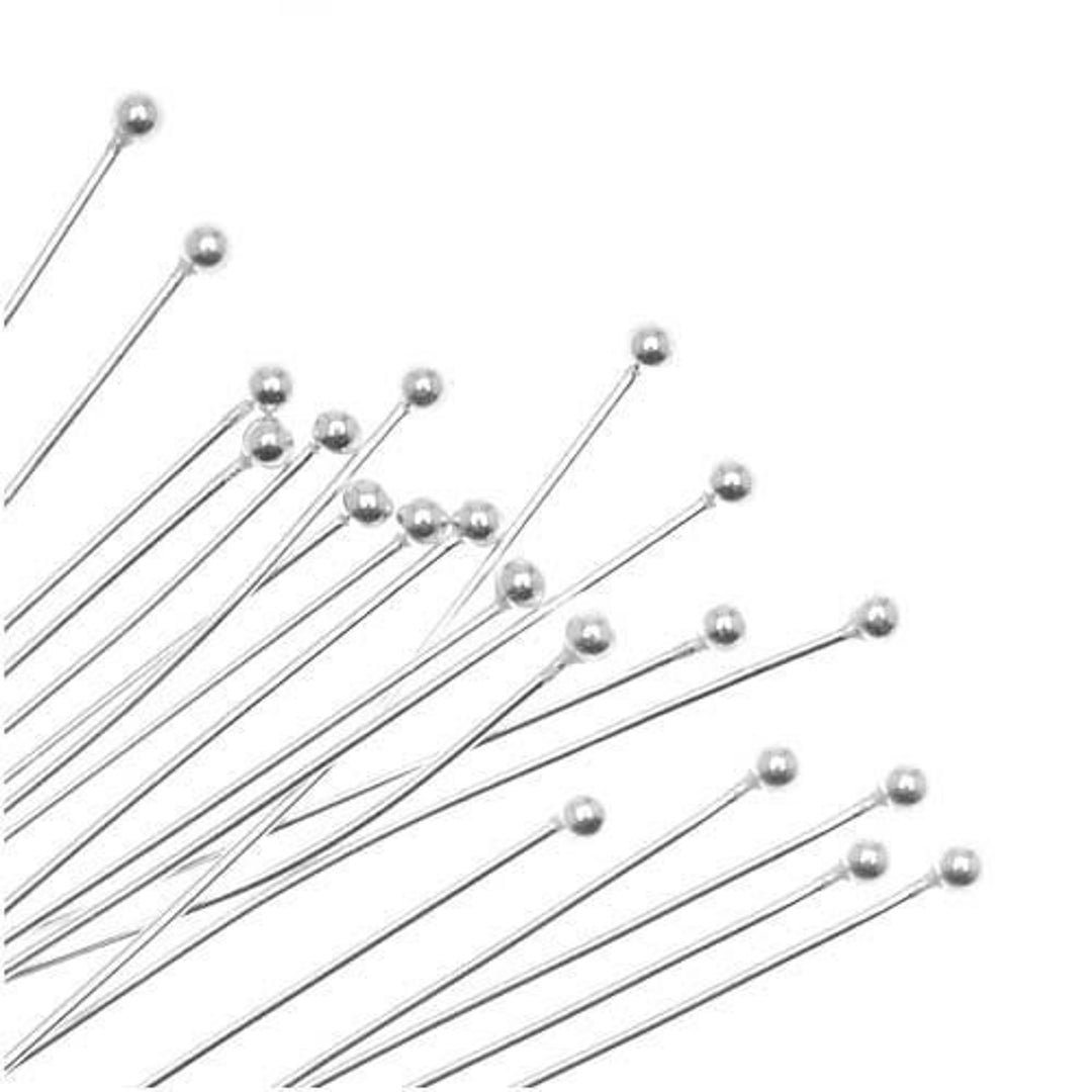 10 Solid Sterling Silver Ball Head Pins Headpin 3 Inches/75 Mm Beads ...