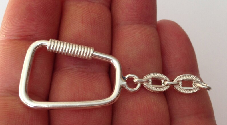 Solid Sterling Silver 925 Key Chain With Special Chain Keyring - Etsy