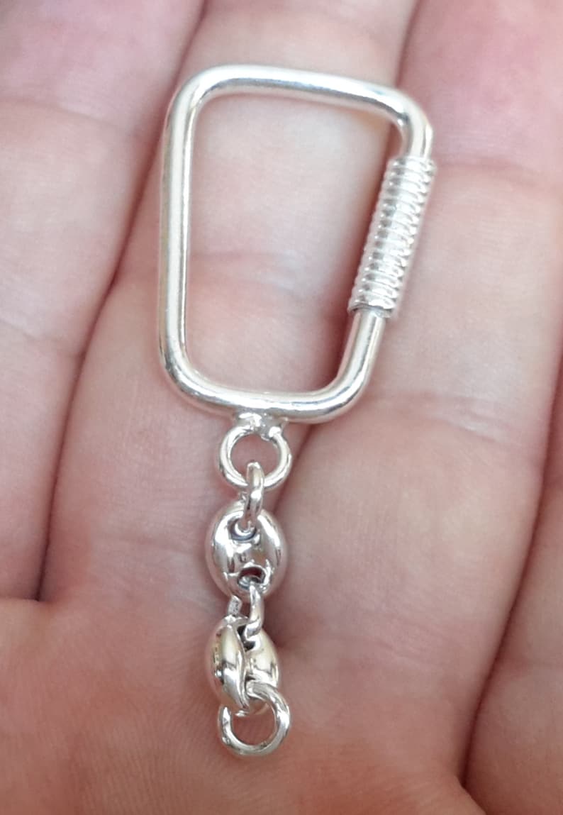 1 Solid Sterling Silver 925 Key Chain With Mariner Beads - Etsy