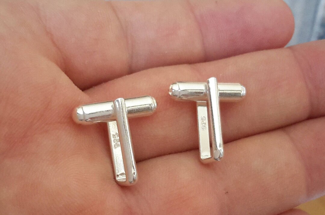 2 Solid Sterling Silver 925 Tube Cufflinks Findings FOR Jewelry ...