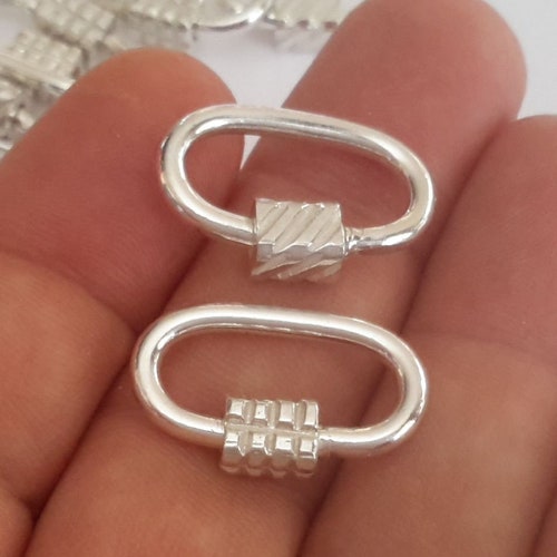 2 Solid Sterling Silver Mini 925 Shackle Bracelet Clasp Key - Etsy