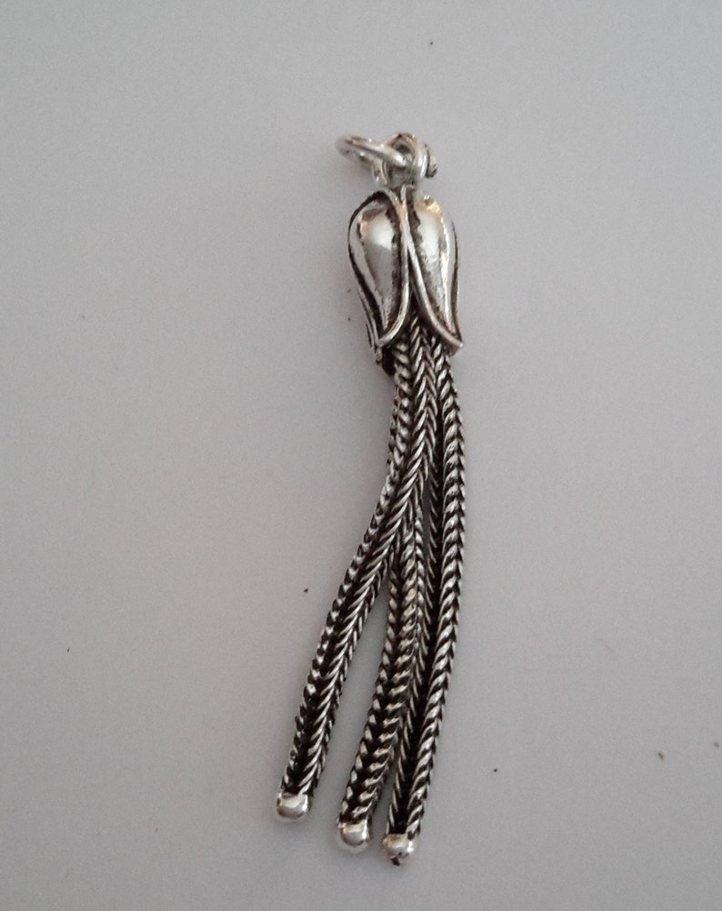 2 Sterling Silver 925 Mini Tulip Dangle Pendant Tassle Tassel - Etsy