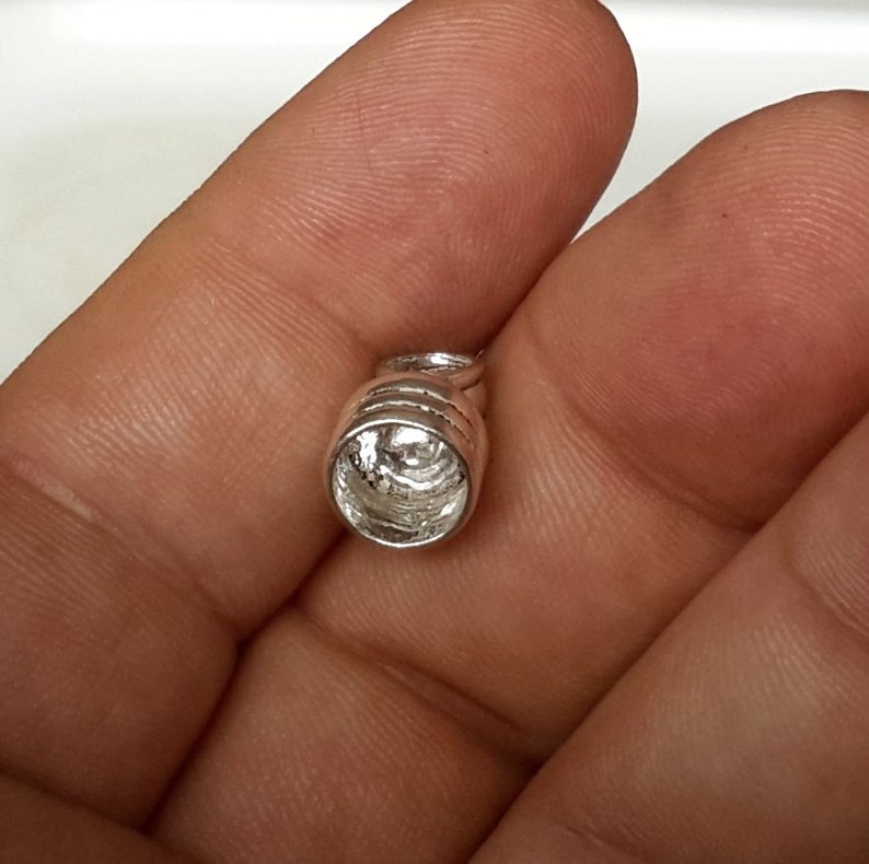 4 Sterling Silver 925 Round Leather / Chain End Caps Beads | Etsy