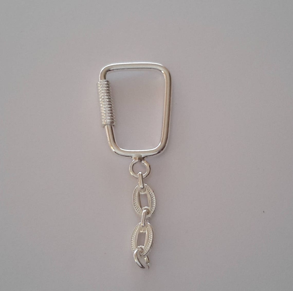 Solid Sterling Silver 925 Key Chain With Special Chain Keyring - Etsy