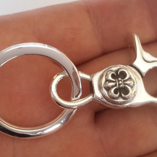 2 Solid Sterling Silver 925 Oval Key Chain Ring Keyring Key | Etsy